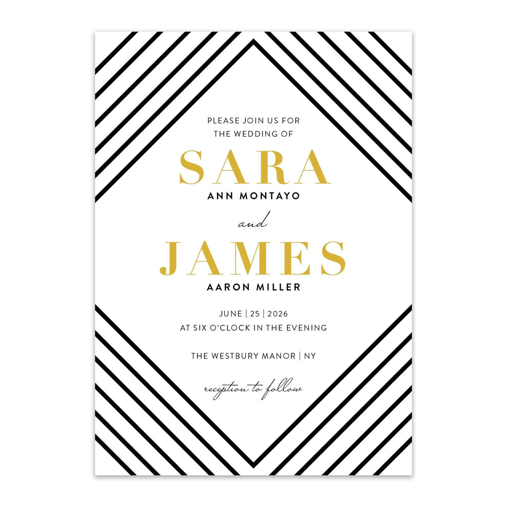 Art Deco Wedding Invitations | Chic & Modern | Blú Rose