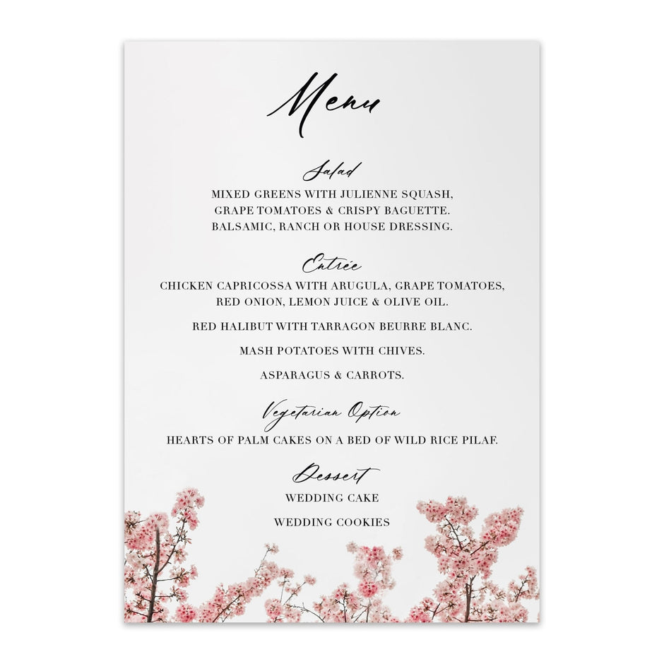 Wedding Reception Menus | Blu Rose Designs – Blú Rose