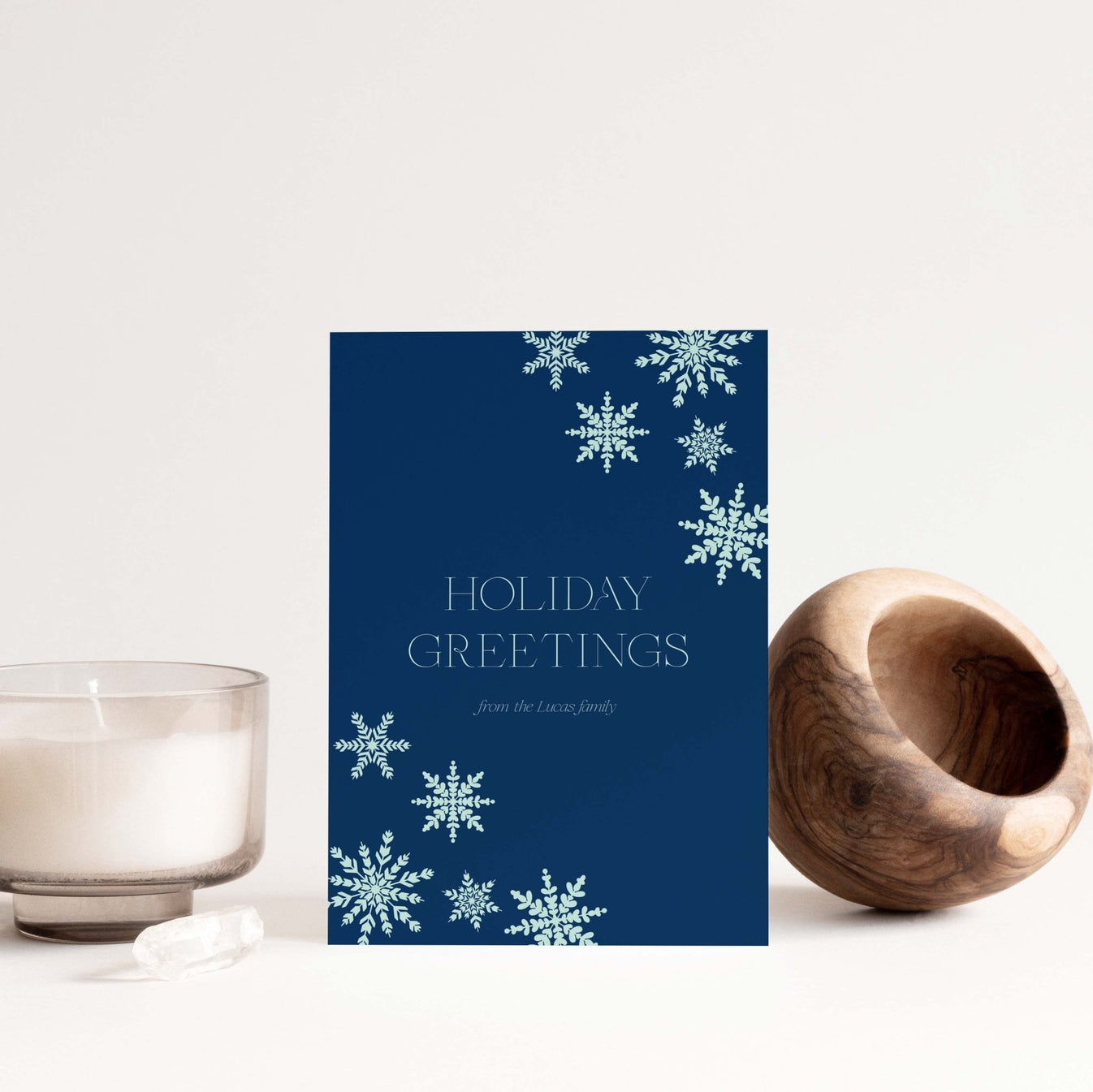 Personalized Snowflake Greetings Holiday Cards | Blú Rose