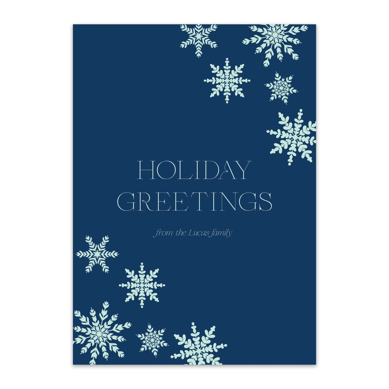 Personalized Snowflake Greetings Holiday Cards | Blú Rose