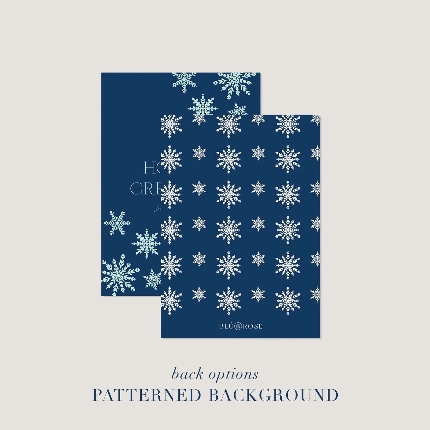 Personalized Snowflake Greetings Holiday Cards | Blú Rose