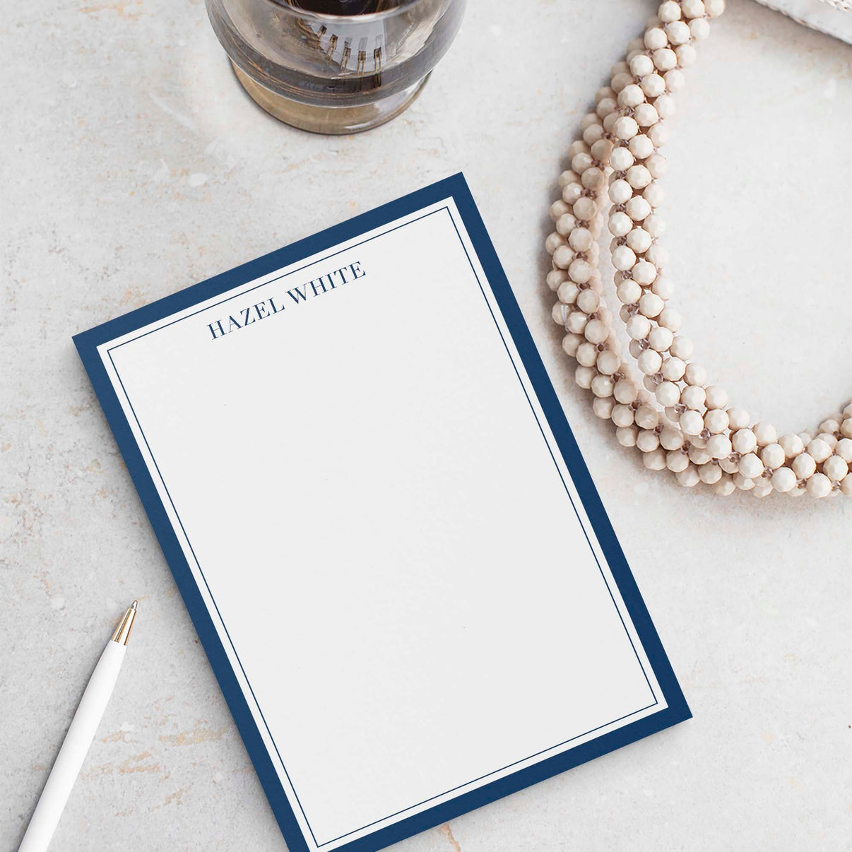 Personalized Traditional Border Notepad | Blú Rose Designs